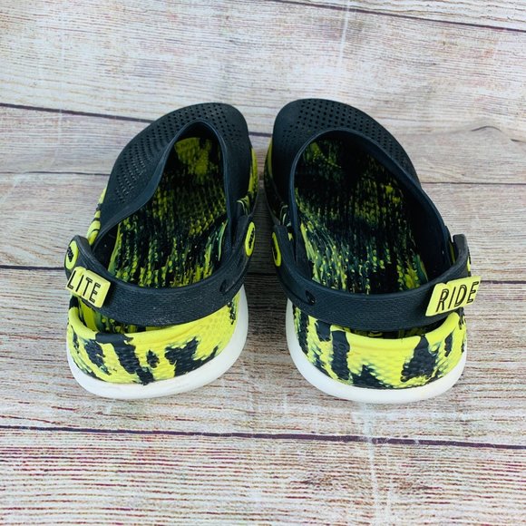 CROCS | Shoes | Crocs Black Neon Yellow Literide Waterproof Perforated ...